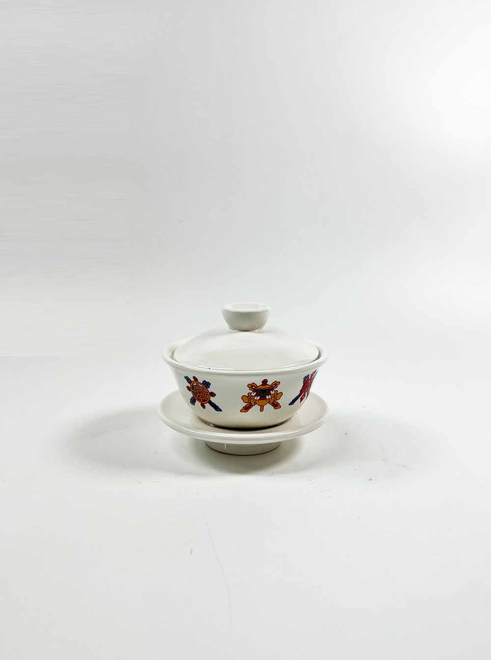 White Eight Auspicious Symbols Offering Cup – Ren Ting Online
